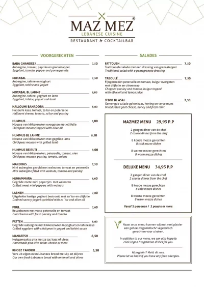 Maz Mez: 20 vegan en 15 vegetarische gerechten - RestauPlant