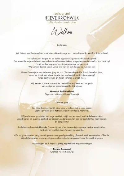 Hoeve Kromwijk: 4 vegan and 10 vegetarian meals - RestauPlant