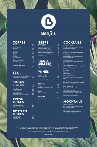 Benji's - Nieuw West: 6 vegan and 13 vegetarian meals - RestauPlant